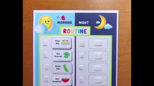 Routine Chart for Kids, Visual Schedule, Morning Routine and Night Routine