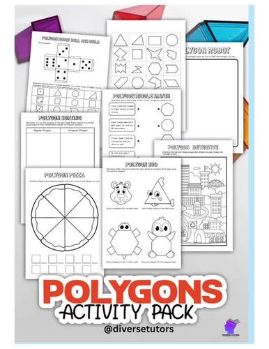 Fun Polygons Activity Pack | 2D Shape Worksheets | Geometry Math Games ...