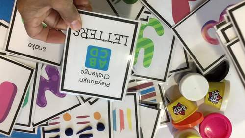 Playdough mats activities : numbers , letters , words , shapes , pictures