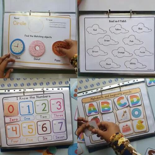 Toddler's First Busy Books Bundle,Learn Alphabet,Numbers,Shapes and Colors