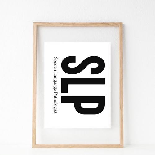 SLP Wall Art Print Room Office Board Decoration by Play Therapy Creative