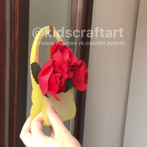 Flower Birthday Card Red Roses Greetings for Mom Mothers Day Craft ...