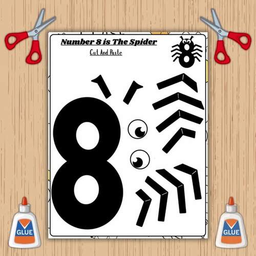 Number 8 is The Spider Craft | Number Craft | Fine Motor & Counting ...
