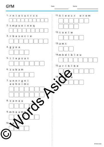Word Puzzle Games Copy Crossword Word Search Anagram GYM by Words Aside