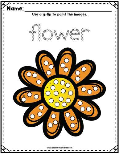 Colored Q-Tip Painting - Spring Season Fine Motor Activity | Spring Craft