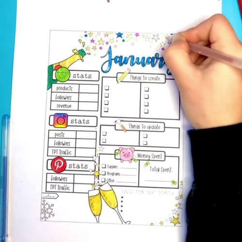 TpT Seller's Journal I Calendars and Monthly Planning | TPT