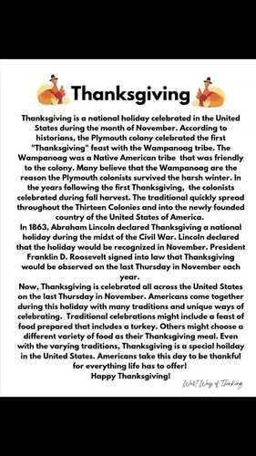 Thanksgiving Activities! Reading Passage with Activities | TPT