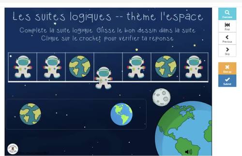 FRENCH PATTERNS SPACE WHAT IS MISSING | Boom Cards | Les Suites Espace