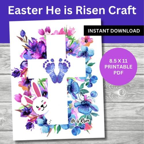 Easter He Is Risen Handprint Footprint Art Craft Keepsake by Just For ...