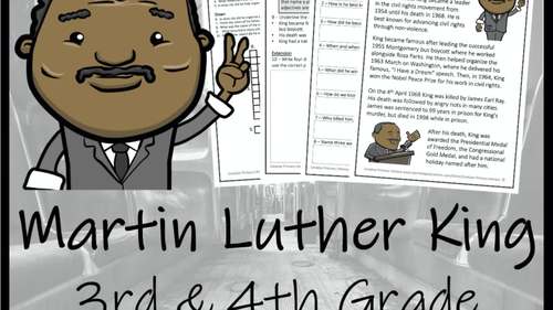 Martin Luther King Close Reading Comprehension Activity | 3rd Grade ...