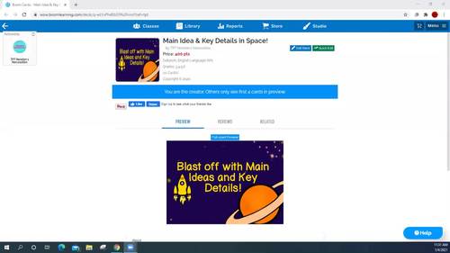 Main Idea and Key Details Digital Task Cards with Boom Cards Grades 3-6