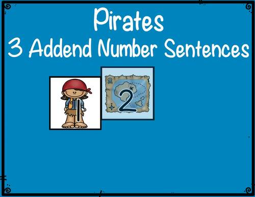 Pirates Build 3 Addend Addition & Subtraction Number Sentences | TPT
