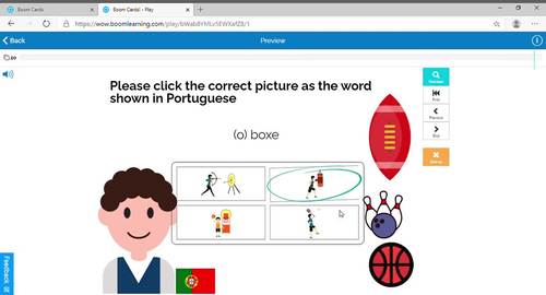 SPORTS Portuguese BOOM Cards™ | SPORTS Portuguese Distance Learning