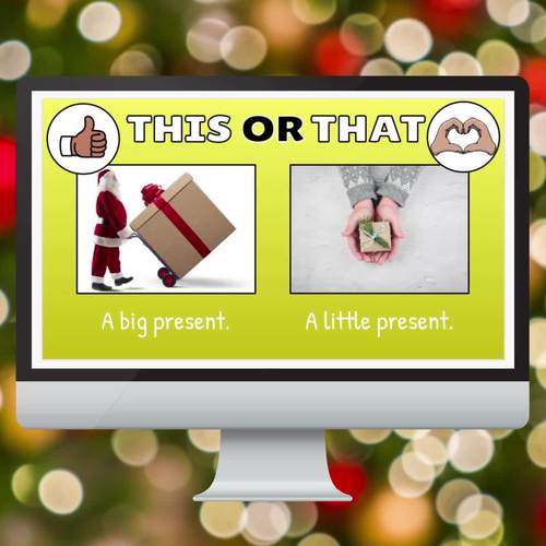 Christmas Would You Rather? This or That Game and Opinion Writing Activity