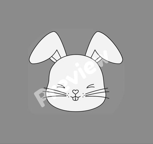 Easter Bunny Face Clip Art: Cute, Cartoon Black and White PNG Images ...