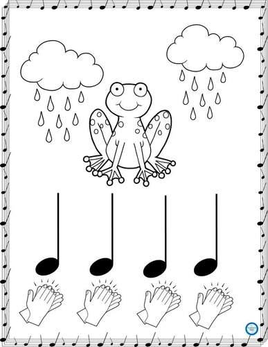 Spring Music Activities, Titi, Ta, Coloring Grades k -2 by TEACH KIDS MUSIC