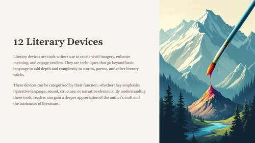 LITERARY DEVICES * ELA Middle School English Presentation Slides and Video