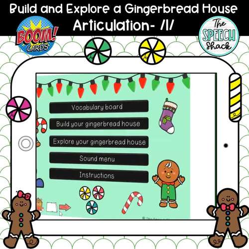 Gingerbread House Articulation BOOM Cards™ - /l/ by The Speech Shack