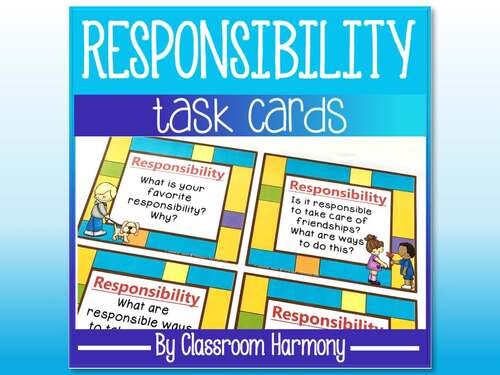 Responsibility Task Cards & Question Cards | Character Ed & SEL Activities