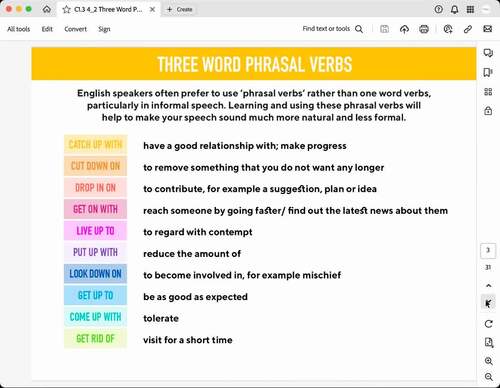 ESL Advanced Lesson: Learn Three Word Phrasal Verbs by ESL Class Workshop