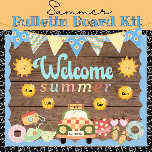 Welcome summer Bulletin board kit l Hello Sunny Days Door Decor by ...