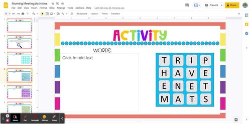 20 Morning Meeting Activities - In Person or Virtual/Distance Learning