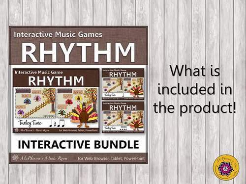Thanksgiving Music Interactive Rhythm Games Bundle {Turkey Time}