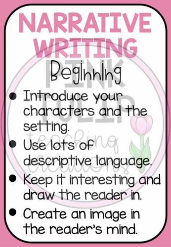 Narrative Writing Posters - Classroom Decor by Pink Tulip Teaching ...