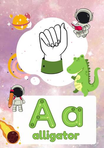 ASL Letter Sign Language Posters Preschool APRIL SOLAR ECLIPSE ...