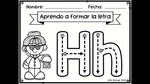 Letras: H, Y, K, X, W | Hojas trabajo abecedario | Spanish Alphabet ...