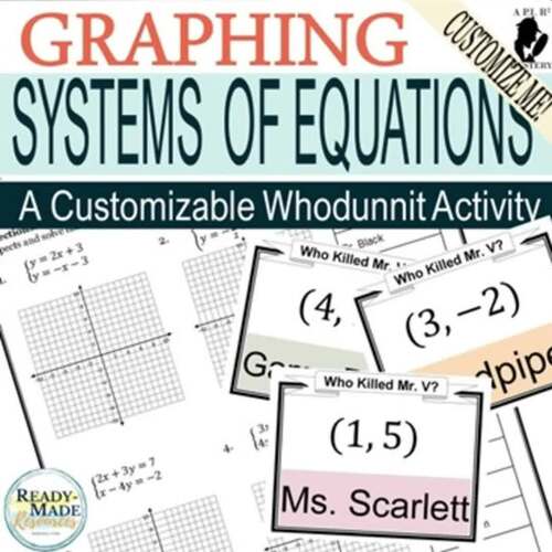 Graphing Systems of Equations Mystery Activity Customize Scavenger Hunt ...