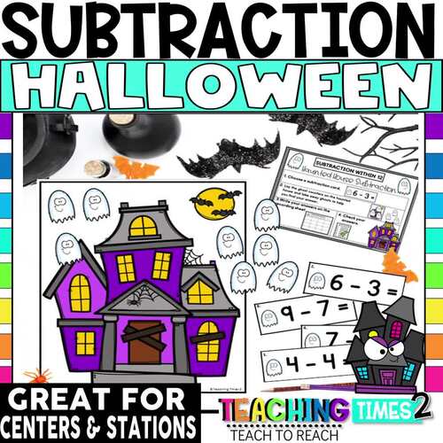 Halloween Math Centers Bundle | Subtraction, Number Bonds to 12 ...