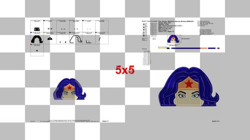 Head Wonder Woman Fill Machine Embroidery Design - Instant Download by ...
