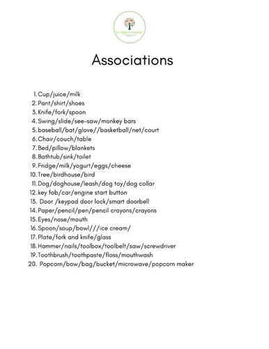 Associations- Select and label associated pictures (ABLLS-R compatible)