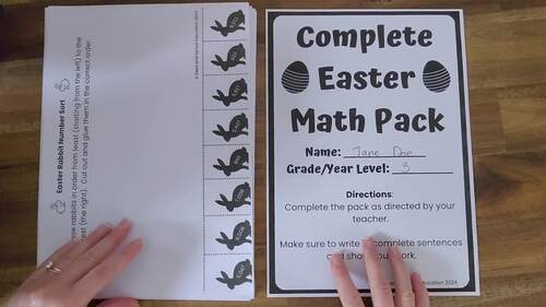 Easter Number Geometry Probability Math Worksheets for Grades 3 and 4