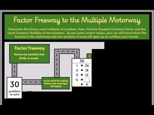 Factors Multiples GCF LCM Self Checking NO PREP Google Sheets Practice ...