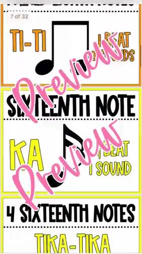 30 B&W and in Color RHYTHM Posters and Slides for Music Class! | TpT