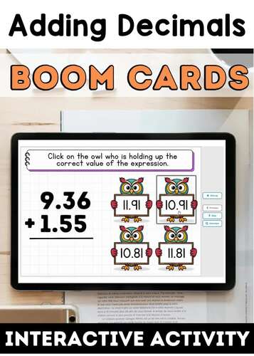 Adding Decimals | Boom Cards™ | Interactive Practice for 5th Grade