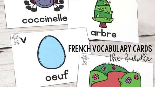 French Vocabulary Word Wall Cards for Speaking & Writing Bundle | Mur ...