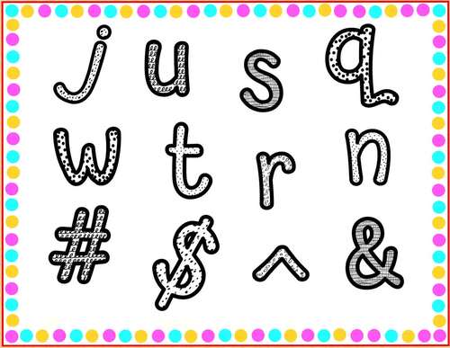 Printable Black and White Abstract Bulletin Board Letters,Large ...