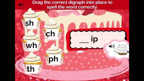 Consonant Digraphs Valentines Day Digital Boom™ Activity - SH CH TH WH PH