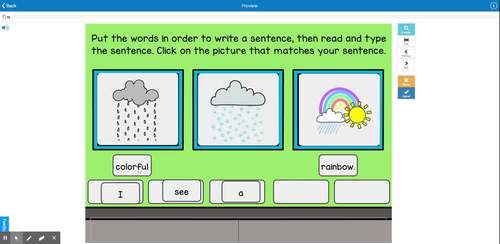 Typing Practice Sentence Structure Weather Boom Cards™ No Prep Early ...