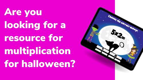 Multiplication Facts Halloween Digital Boom Task Cards | Math Facts