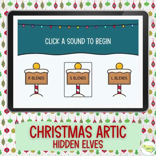 Christmas Articulation Boom Cards™ Find the Hidden Elves Blends | TPT