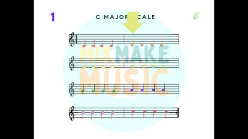 C MAJOR SCALE for BoomWhacker or Percussion C, D, E, F, G, A, B, C
