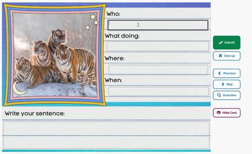 Expanded Sentence Writing WH Questions Set 1 | Boom Cards Picture ...