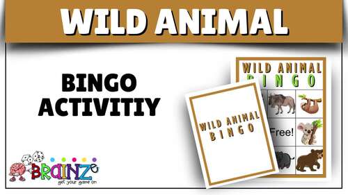 Wild Animal Bingo Game | 30 Printable Bingo Boards | Animal Centers ...