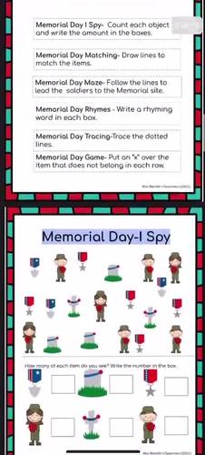 Memorial Day Fun Interactive Activities (Digital and Printable Activities)