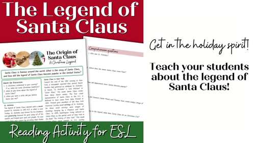 ESL Santa Claus Christmas Reading Passage with Comprehension Activities
