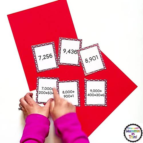 Place Value Memory Matching Activity - End of Year Review Test Prep